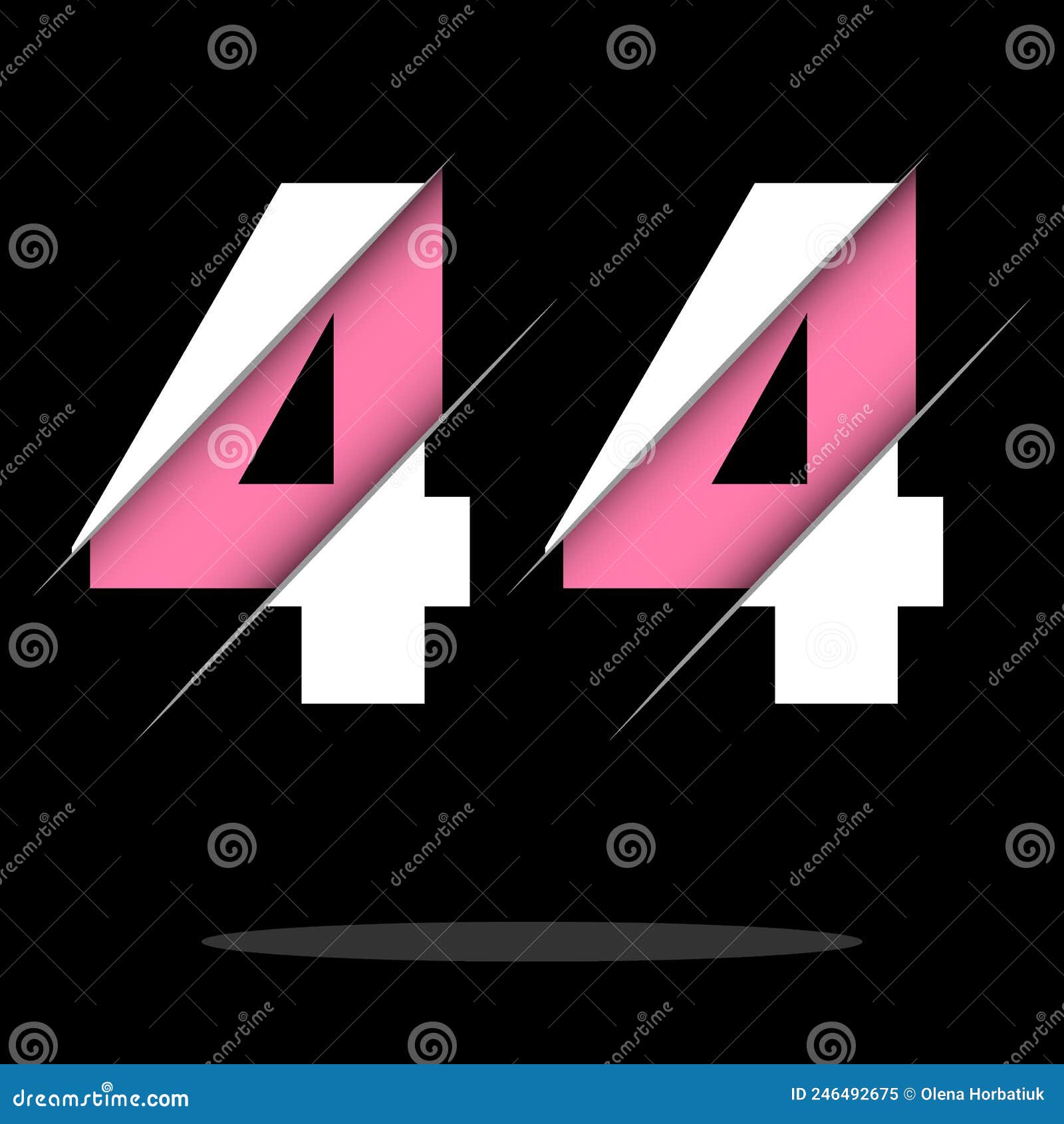 44 4 Number Logo Design with a Creative Cut and Black Circle Background ...