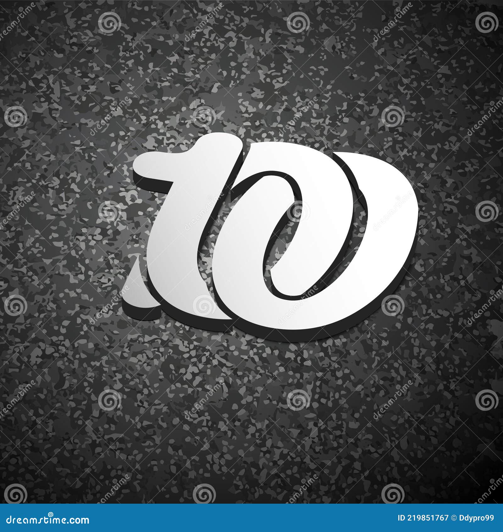 Number 100 Logo Design with 3d Shape on Rock Texture Background ...