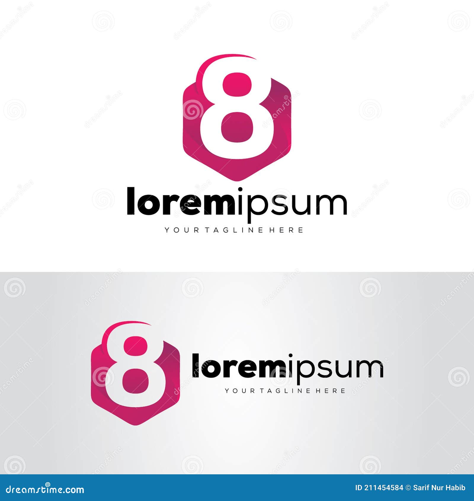 Number 8 Logo Design Template Stock Vector - Illustration of digital ...