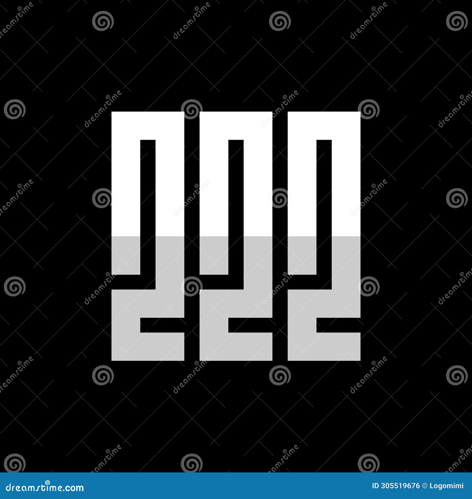 Number 222 Logo Design Template Vector, Triple Two Monogram Logo ...