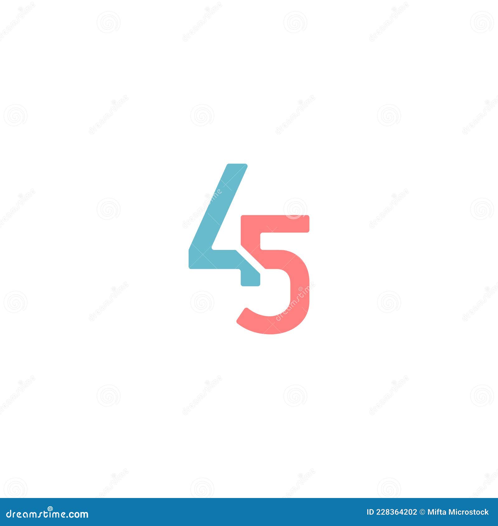 Number 45 Logo Design Vector Unique Stock Vector - Illustration of ...