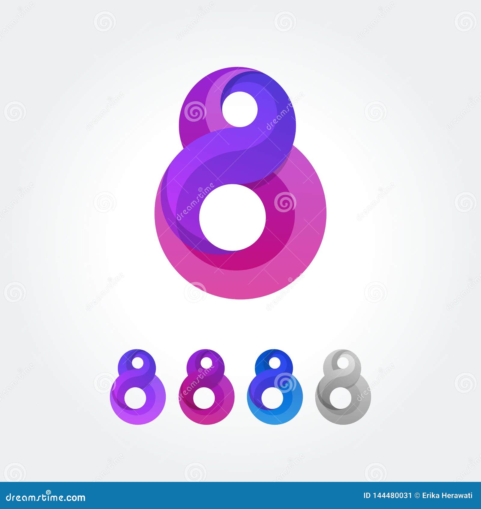 Number 8 Logo Geometric Illustration Vector Template Stock Vector ...