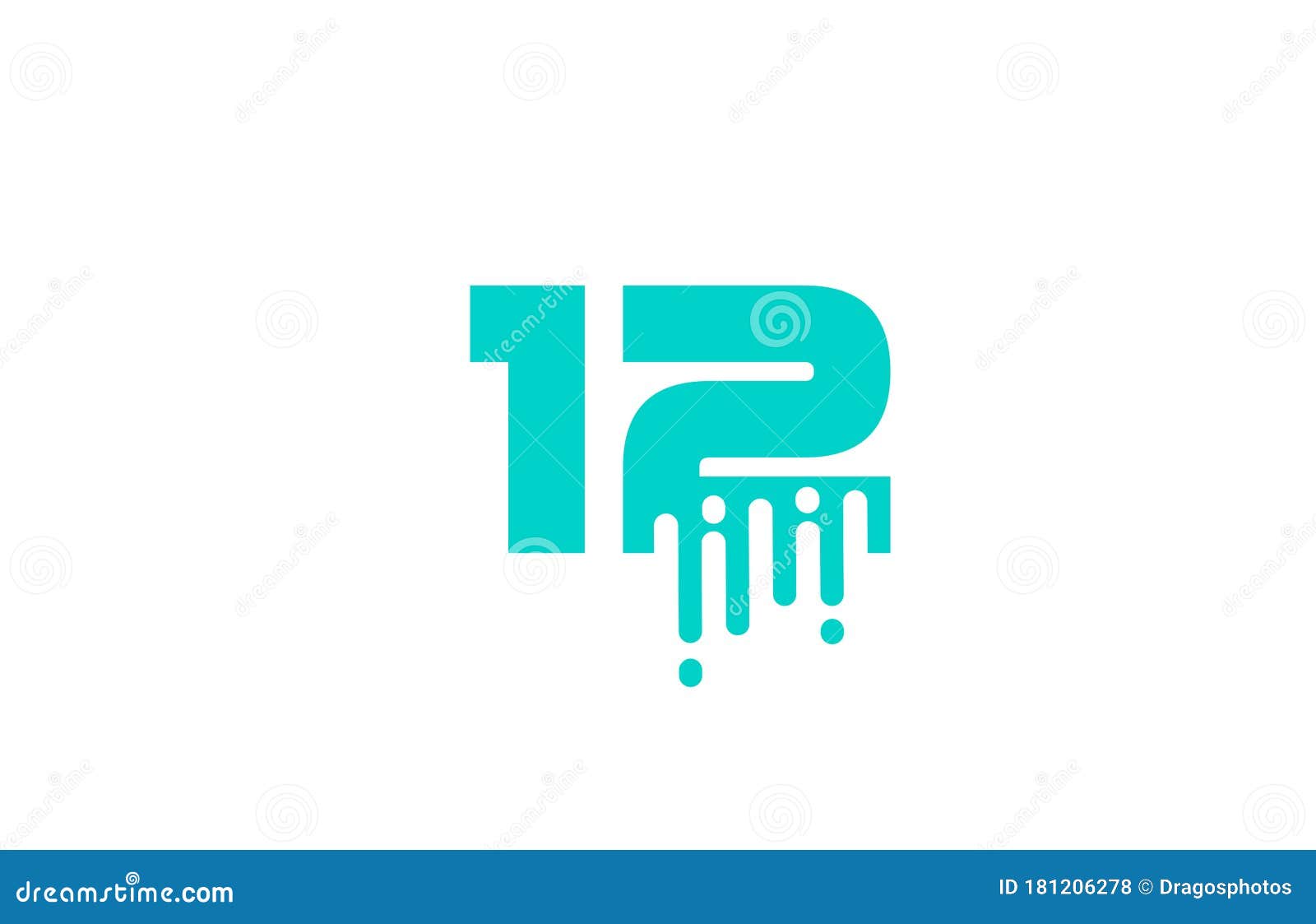 12 Number Logo Icon for Business and Company Stock Vector ...