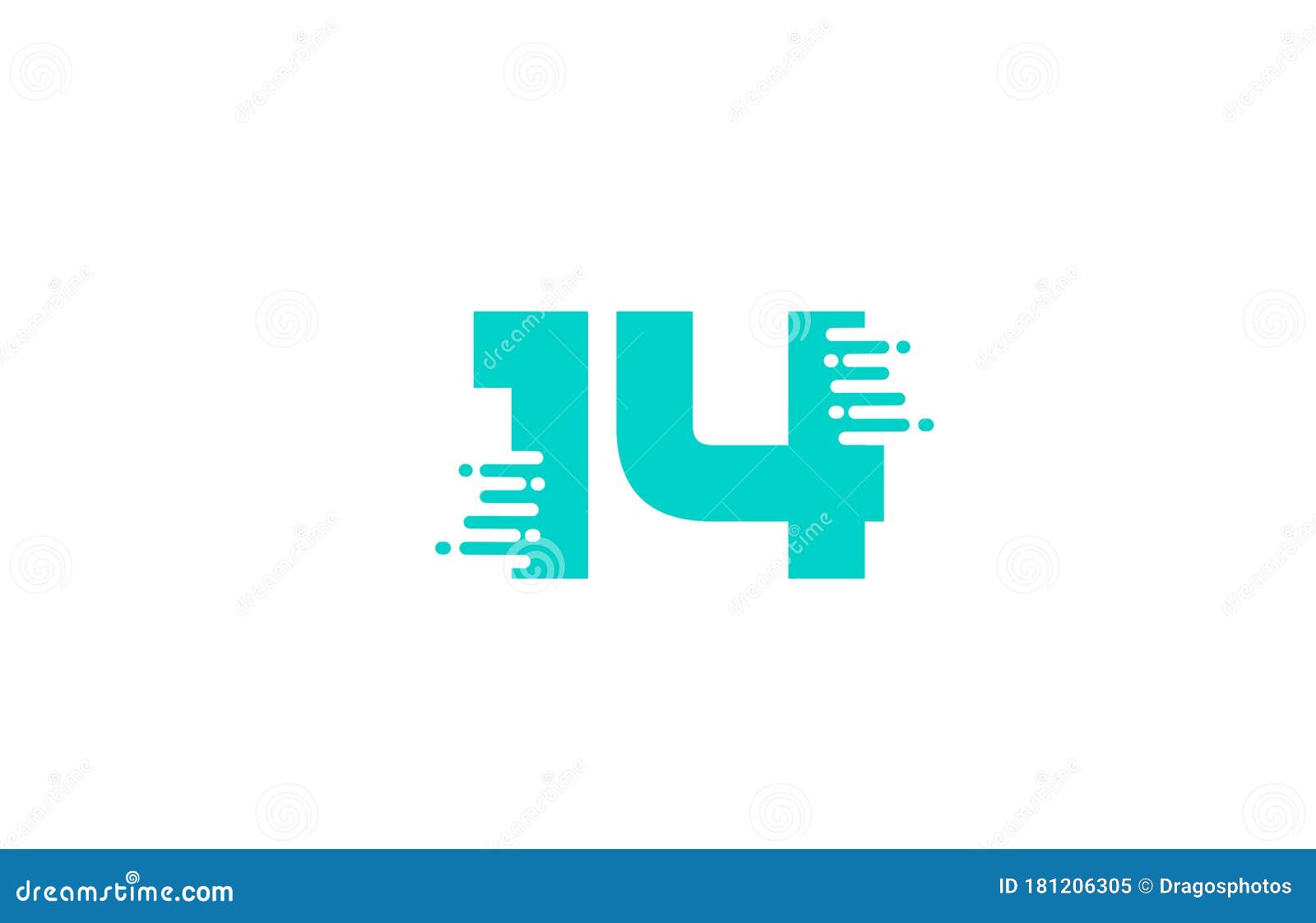 14 Number Logo Icon for Business and Company Stock Vector ...