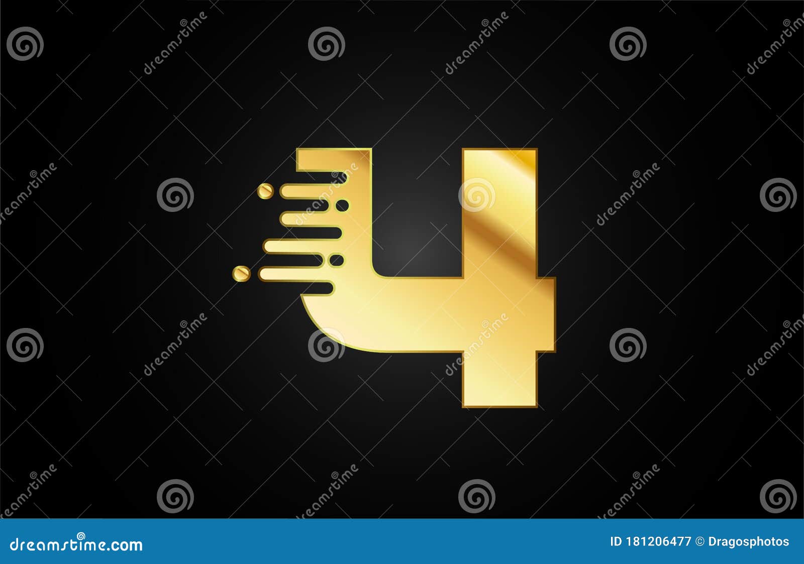 4 Number Logo Icon for Business and Company Stock Vector - Illustration ...