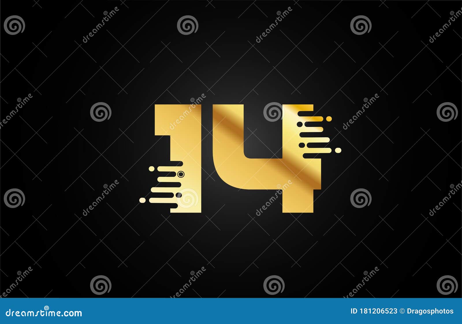 14 Number Logo Icon for Business and Company Stock Vector ...