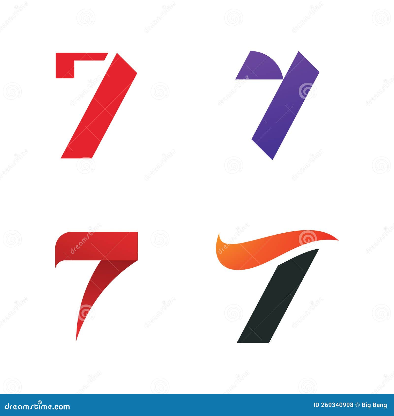 Number 7 Logo Icon Design Template Stock Vector - Illustration of logotype, brand: 269340998