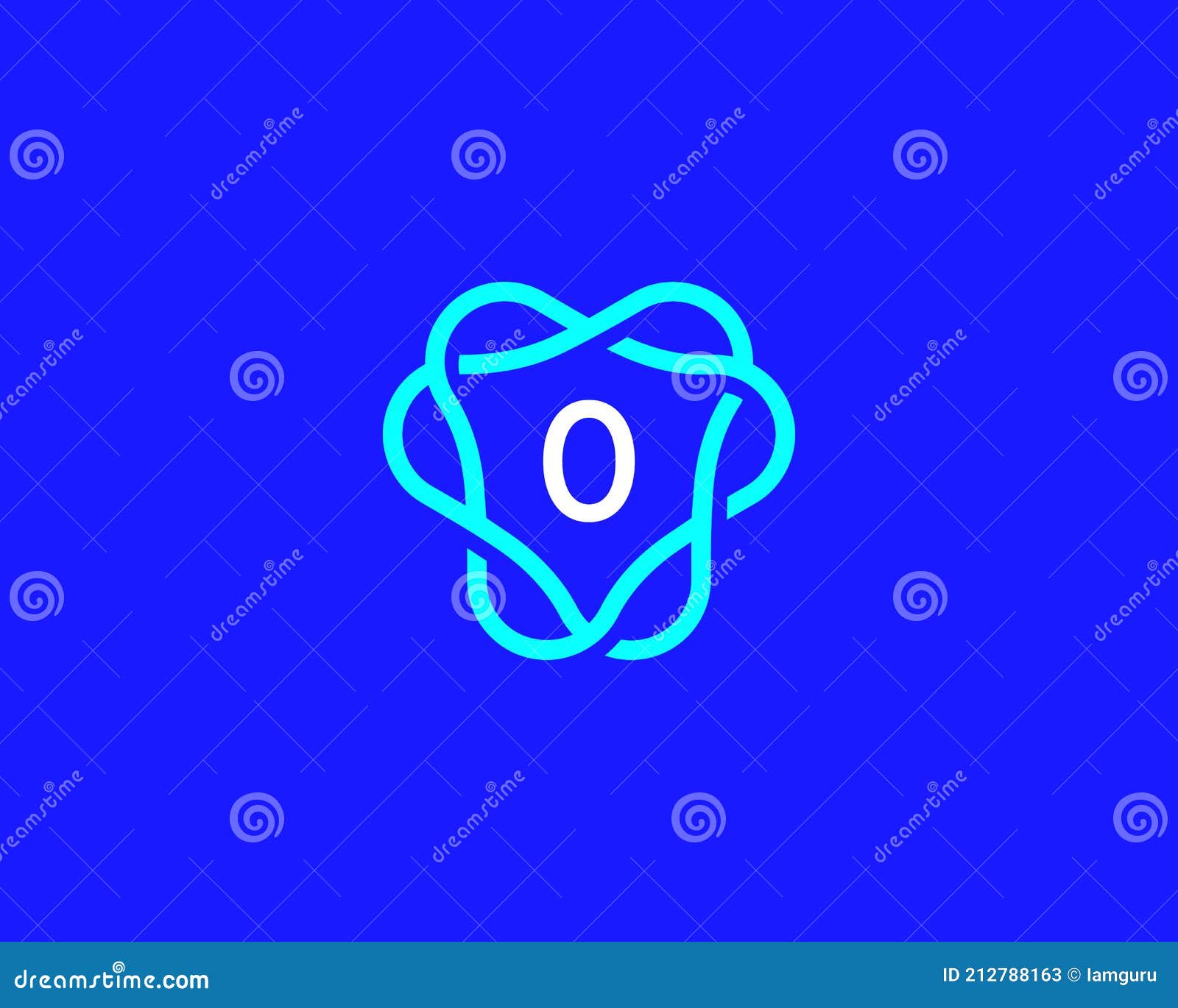Number 0 Logo Icon Design Template. Creative Linear Wreath Frame Emblem ...