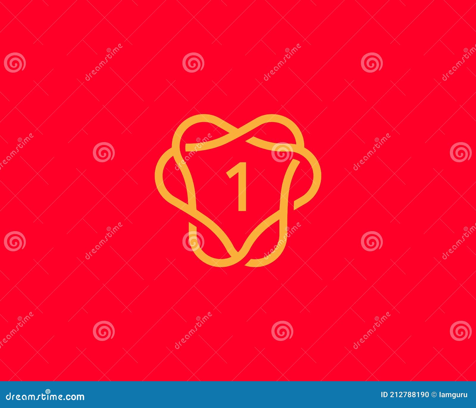 Number 1 Logo Icon Design Template. Creative Linear Wreath Frame Emblem ...