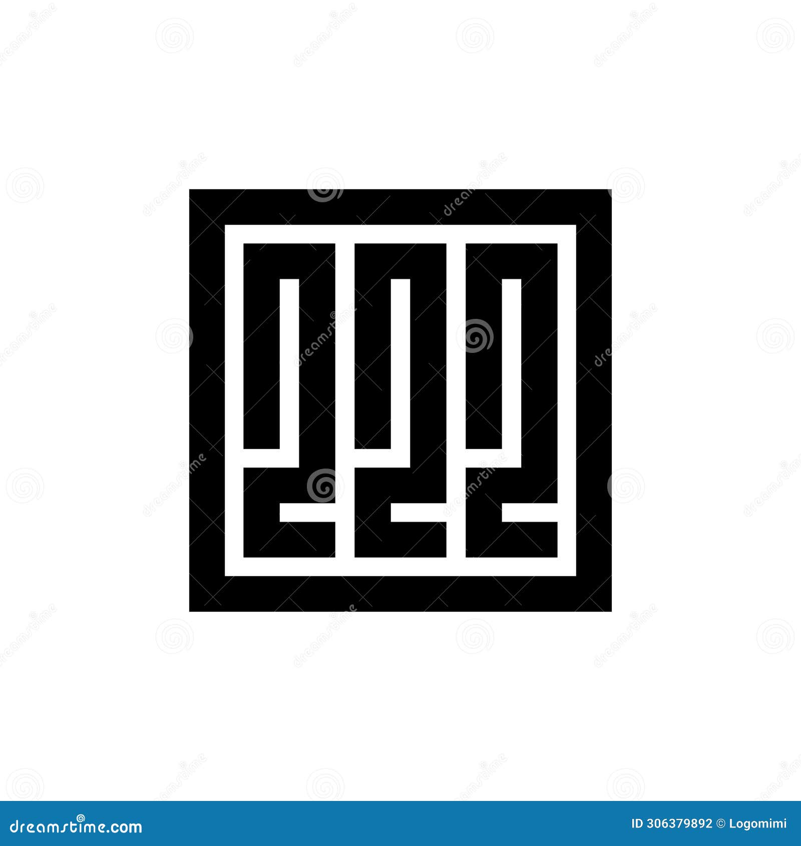 Number 222 Logo Icon Design Template Elements, Triple Two Monogram ...