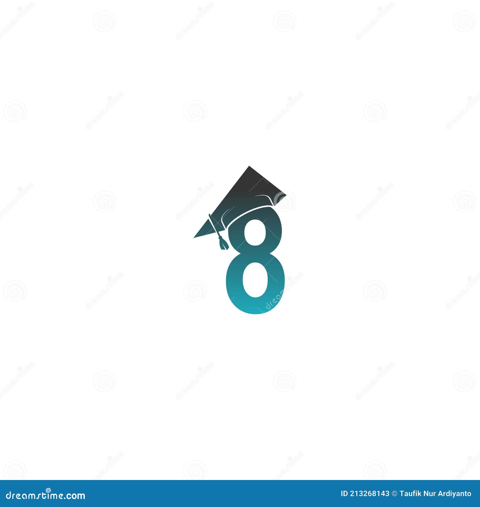 Number 8 Logo Icon with Graduation Hat Design Vector Stock Vector ...