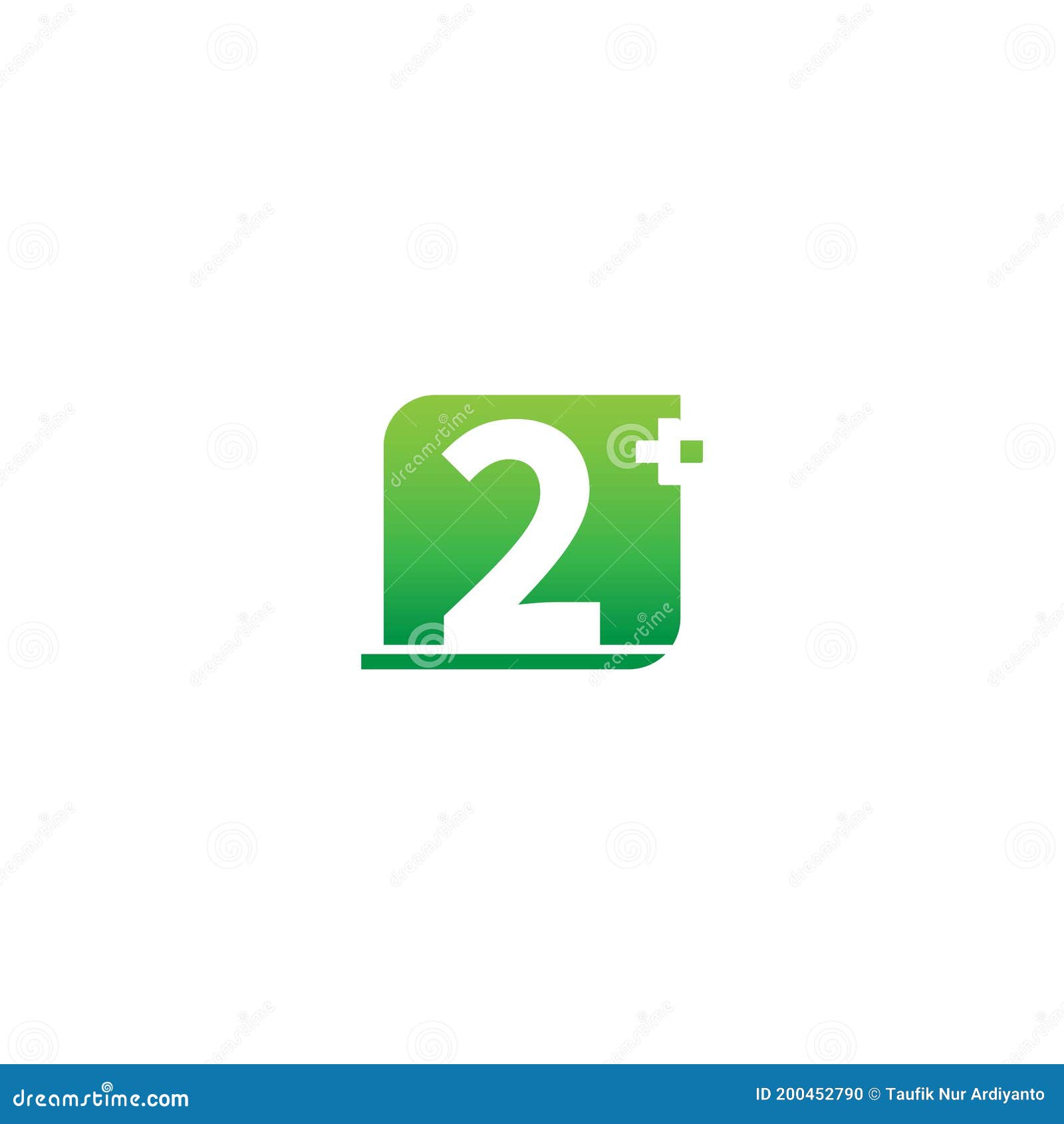 Number 2 Logo Icon with Medical Cross Design Stock Vector ...