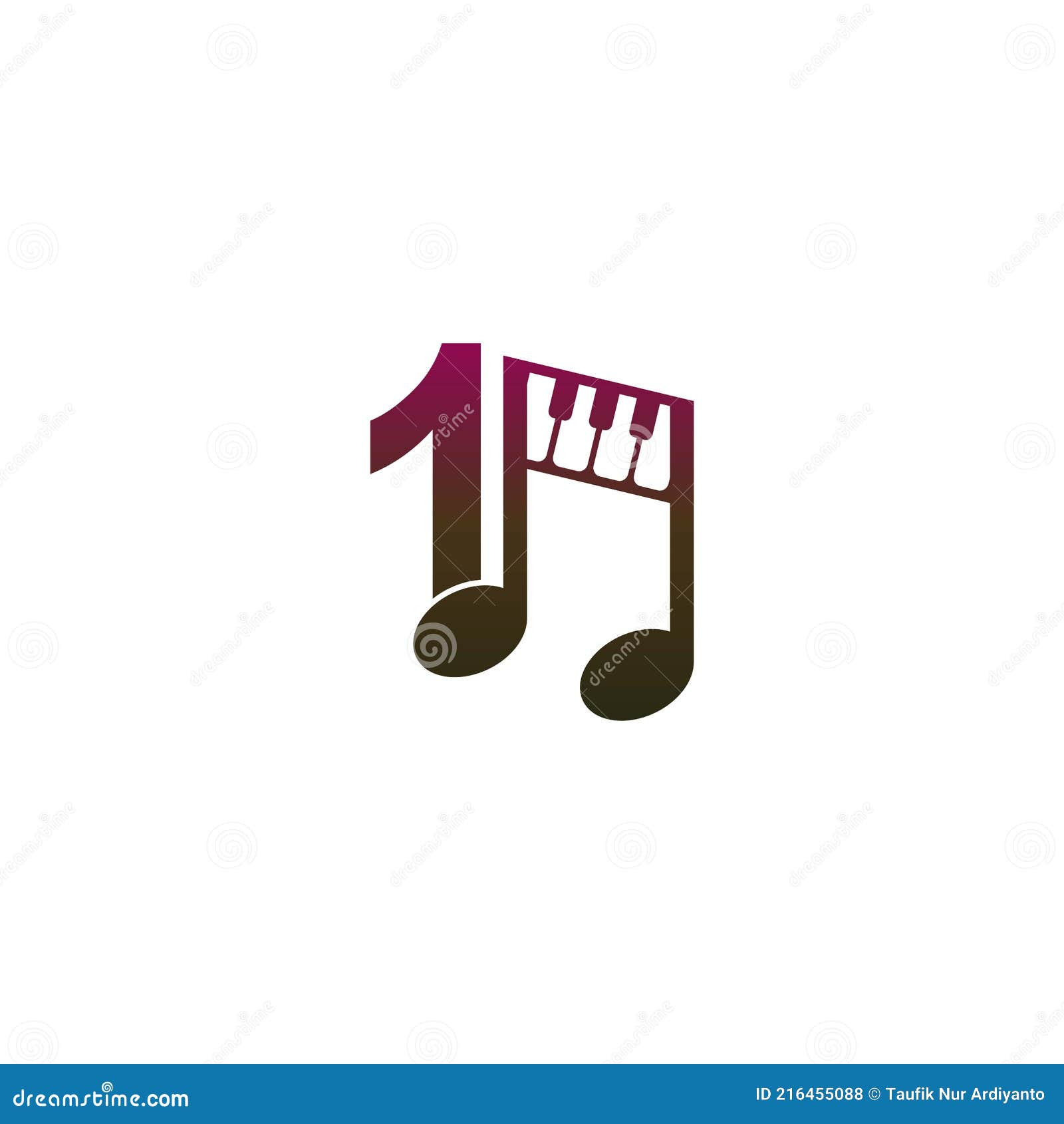 Number 1 Logo Icon with Musical Note Design Symbol Template Stock ...