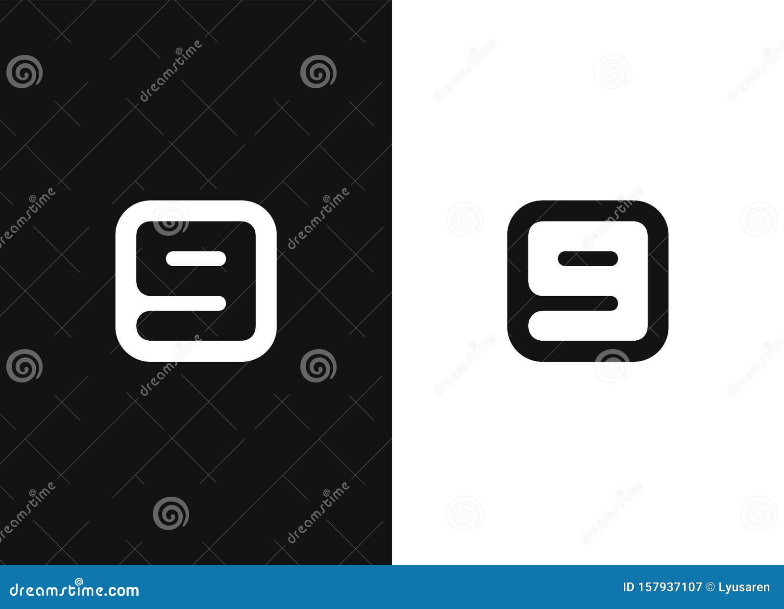 Number 9 Logo Icon in Square Rounded Shape Stock Illustration ...