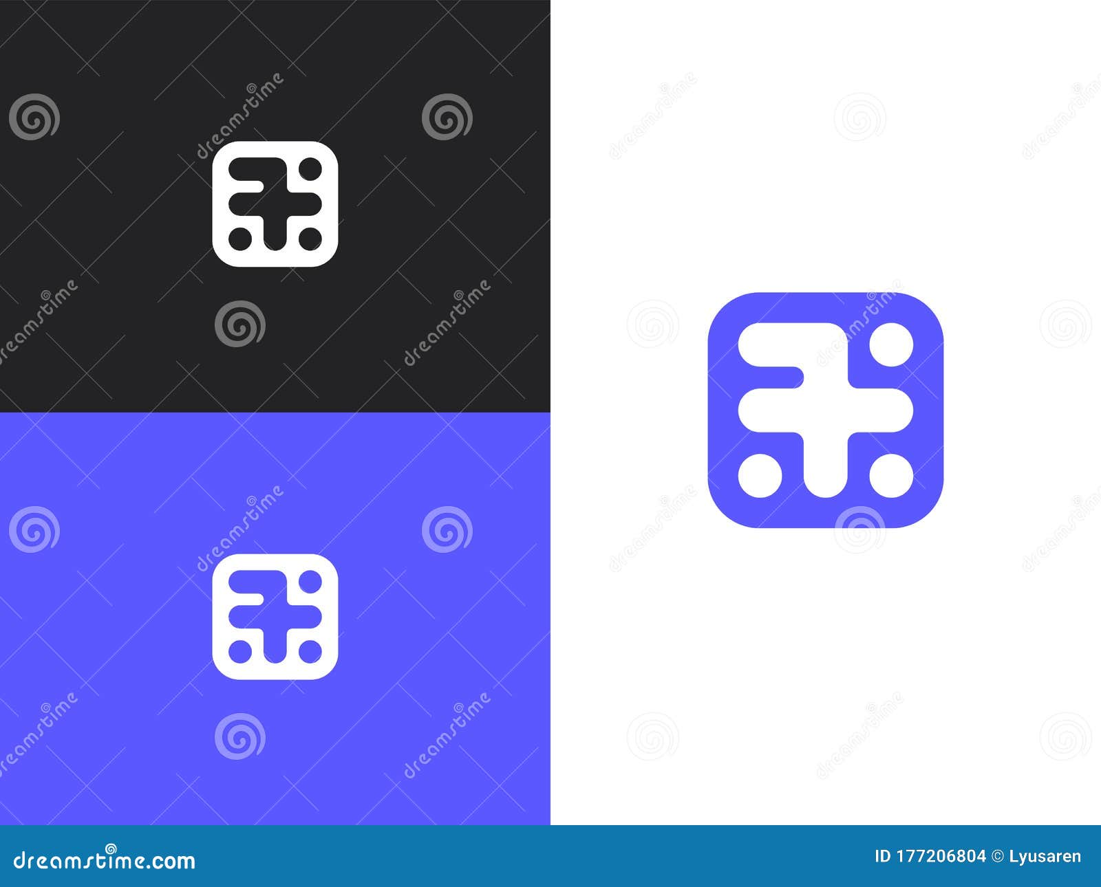 Number 7 Logo Icon in Square Rounded Shape Stock Vector - Illustration ...