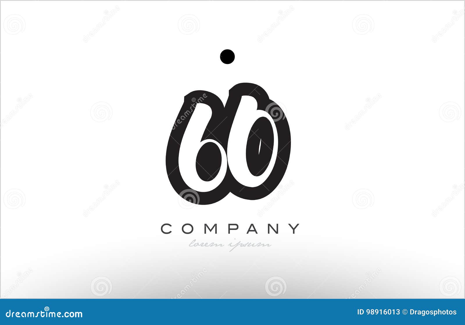 60 Number Logo Icon Template Design Stock Vector - Illustration of logo ...