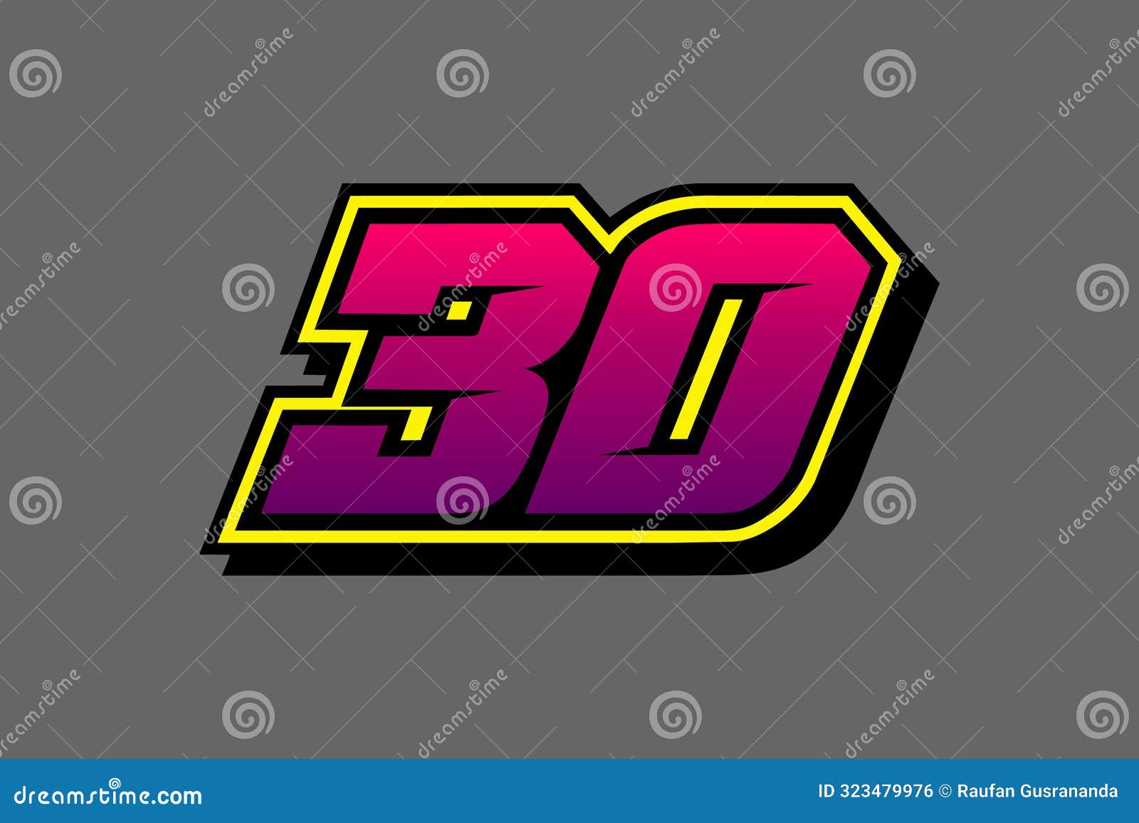 Number 30 Logo Illustration Design Stock Illustration - Illustration of ...
