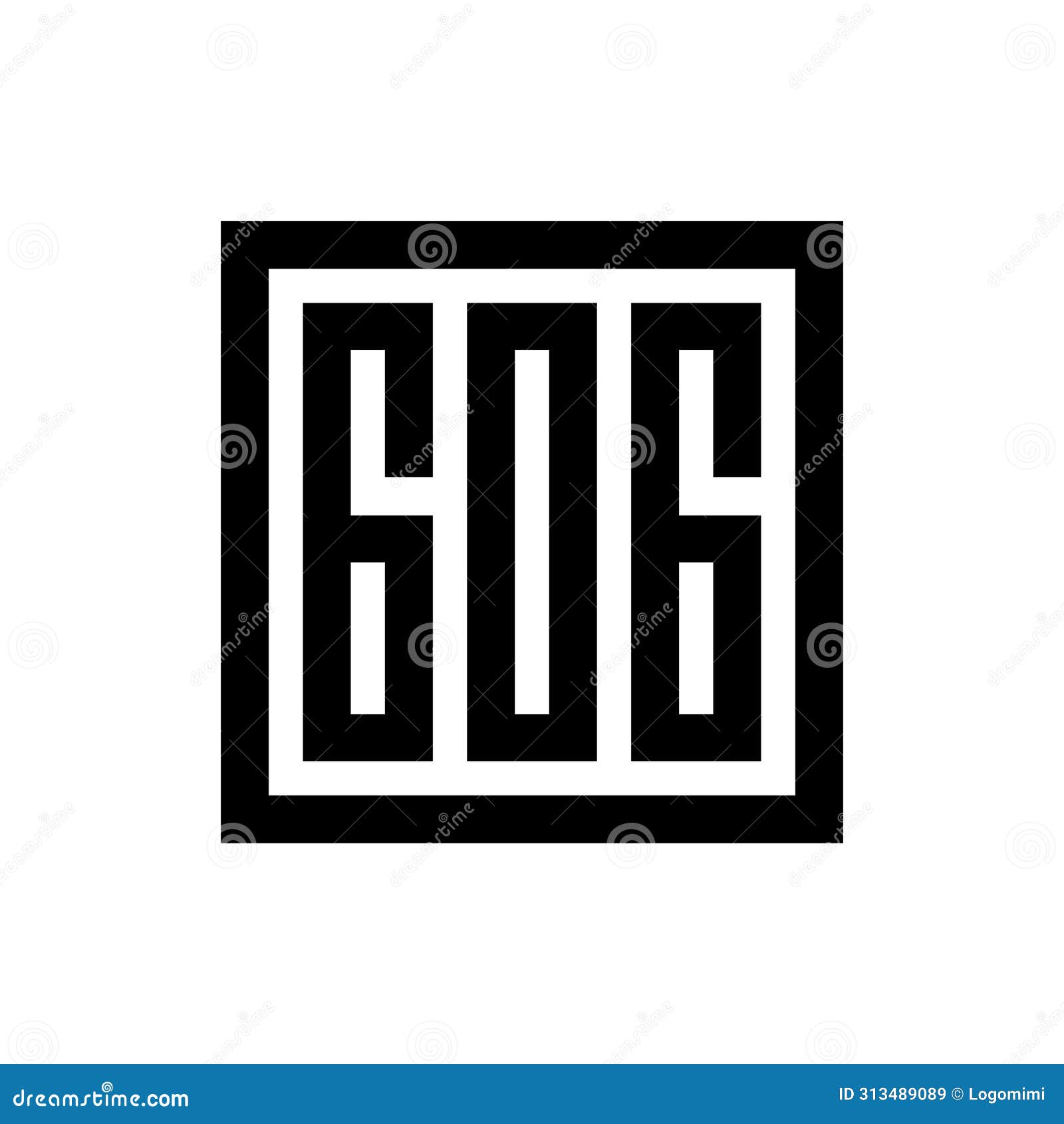 Number 606 Logo Monogram with Square Style, Vector Illustration Stock ...