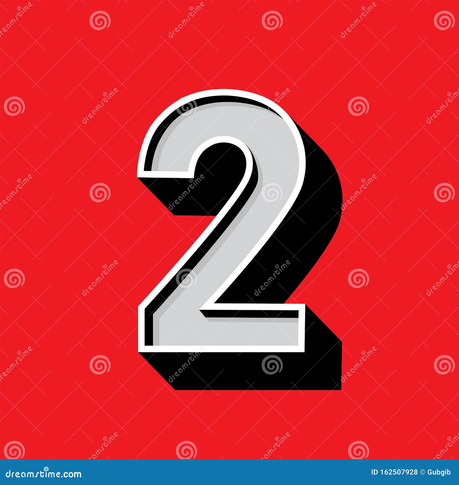 Number 2 Logo on Red Background Stock Vector - Illustration of second ...