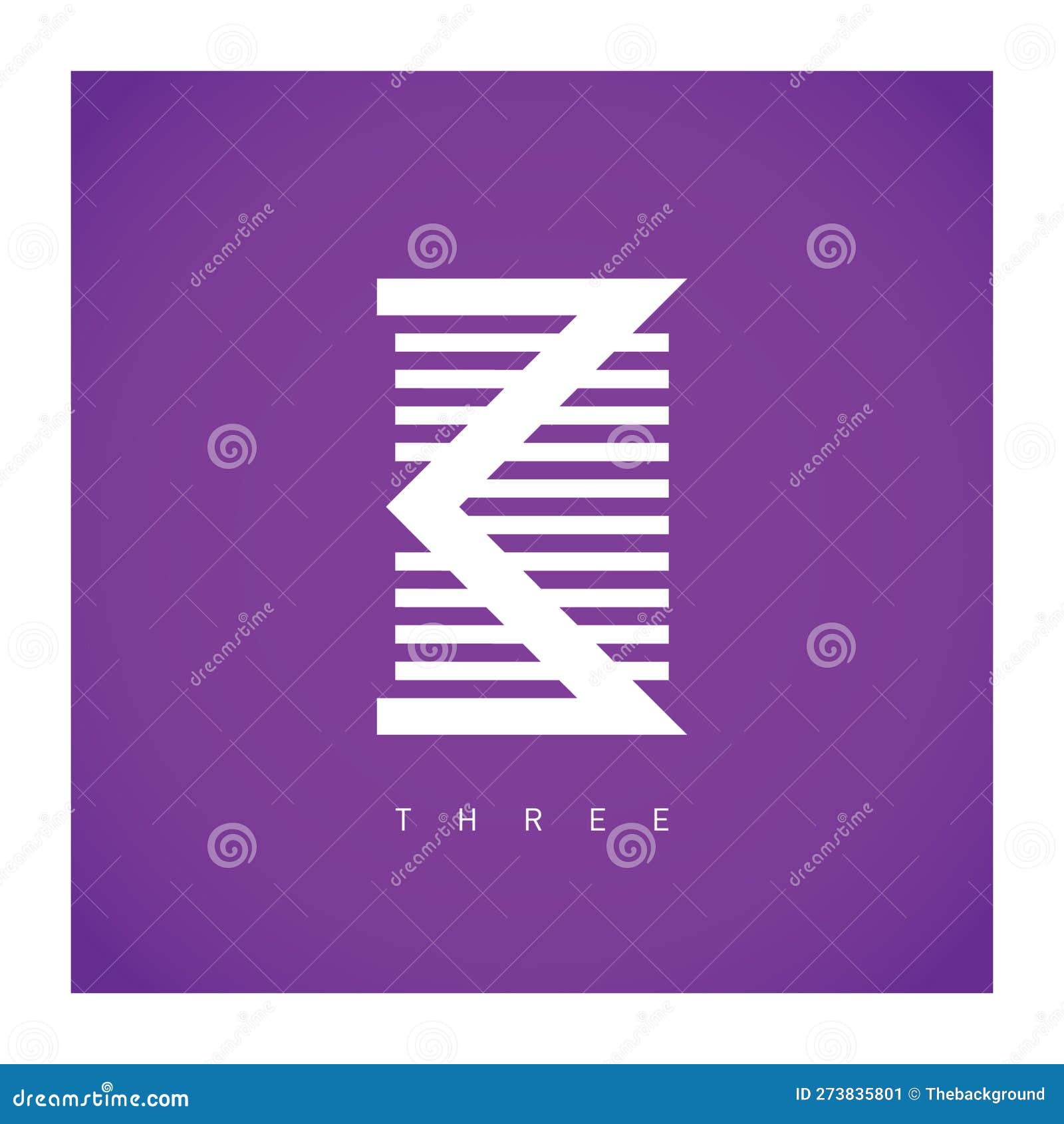 Number 3. Logo with Stylized Number Three Stock Vector - Illustration ...