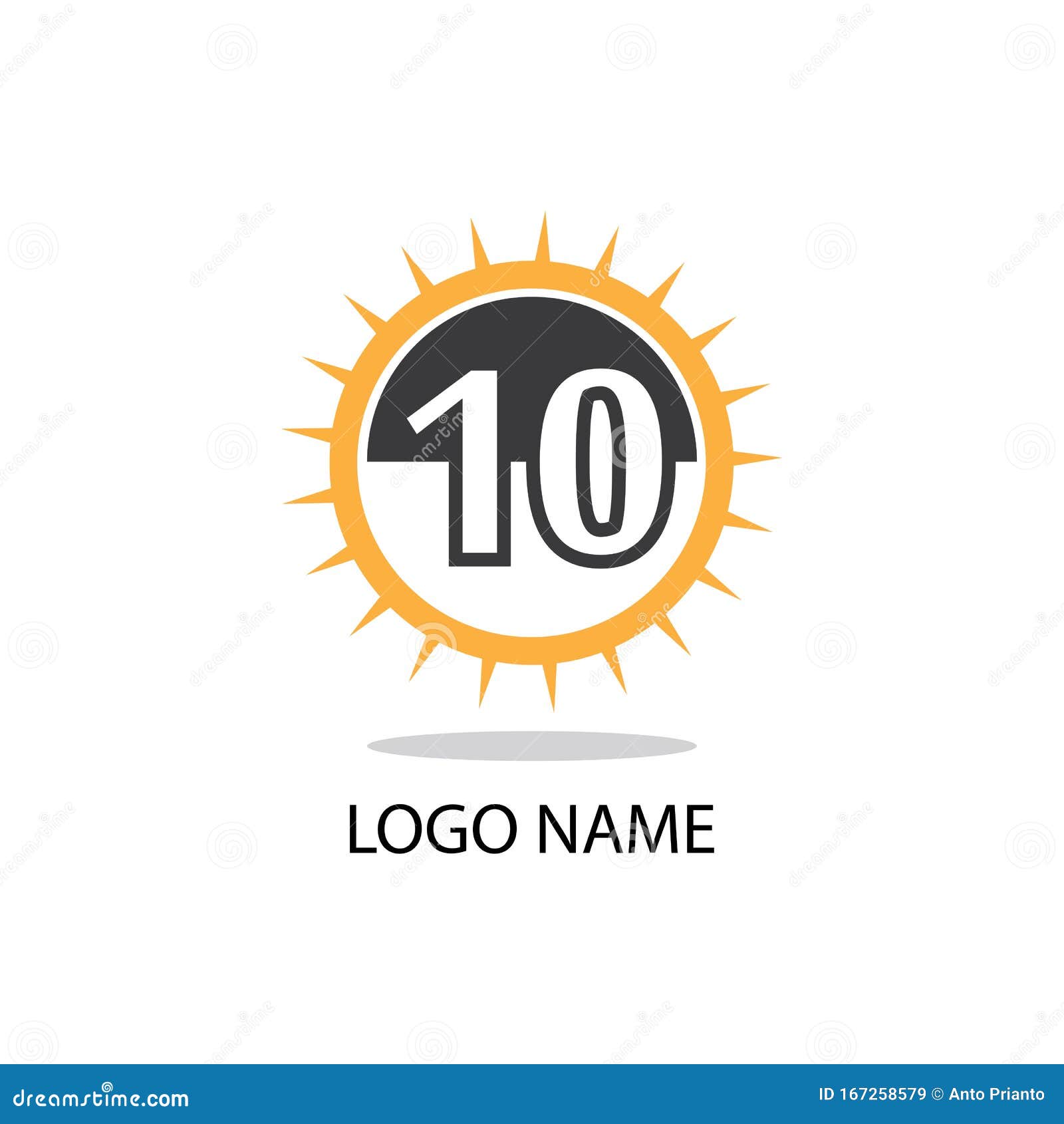 10 Number Logo Symbol Design Illustration Stock Vector - Illustration ...
