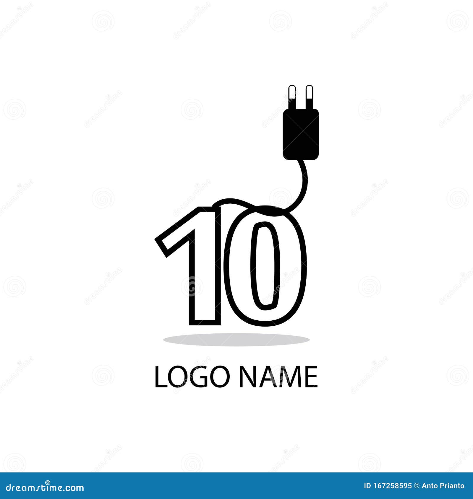 10 Number Logo Symbol Design Illustration Stock Vector - Illustration ...