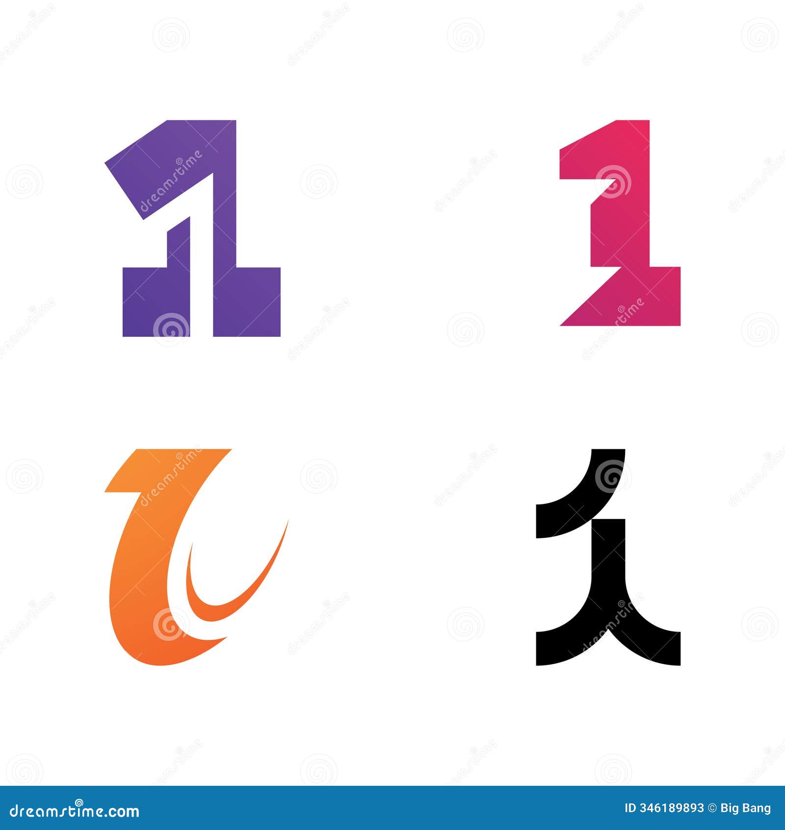 Number 1 Logo Symbol Design Template Stock Vector - Illustration of ...