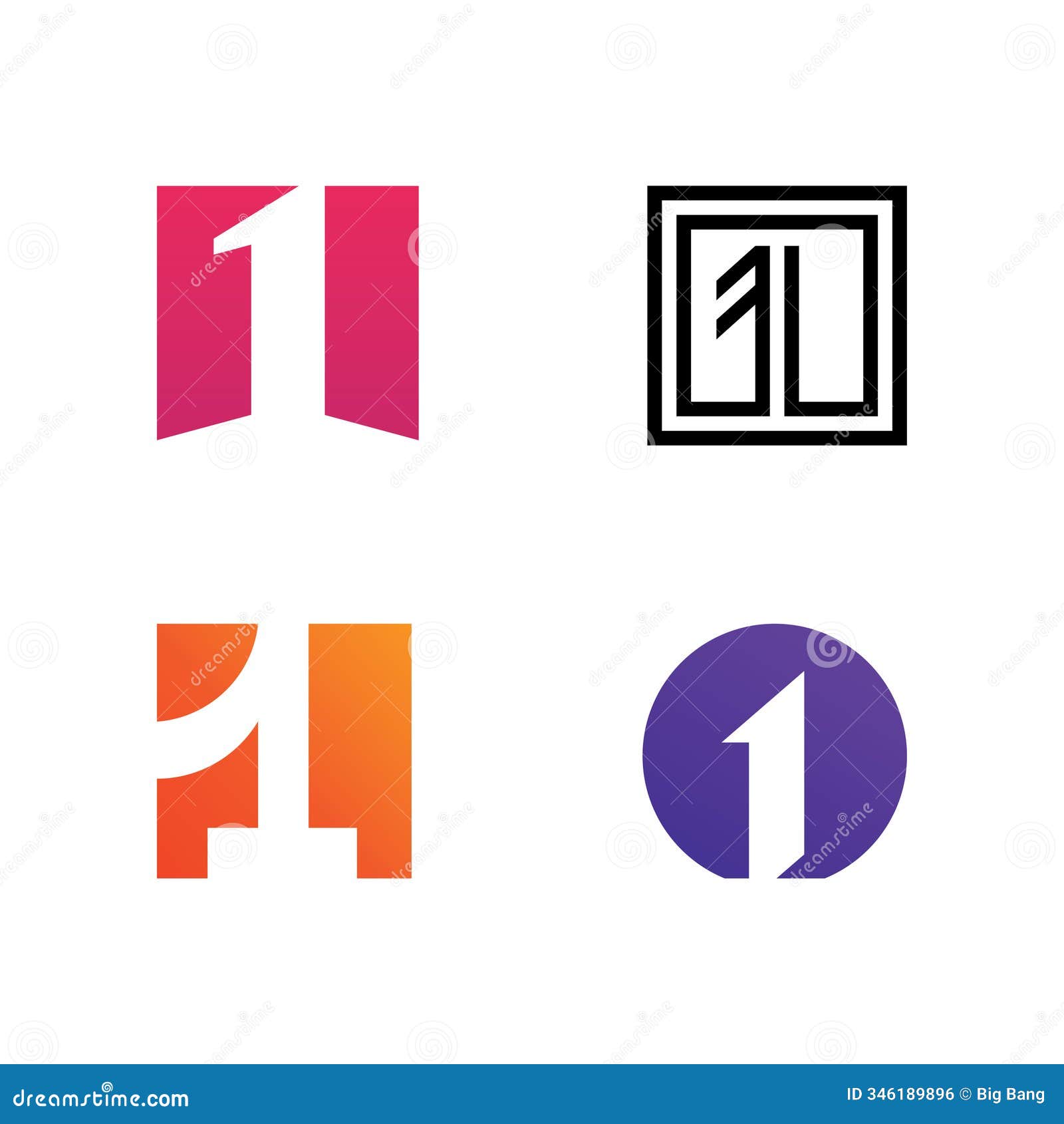 Number 1 Logo Symbol Design Template Stock Vector - Illustration of ...