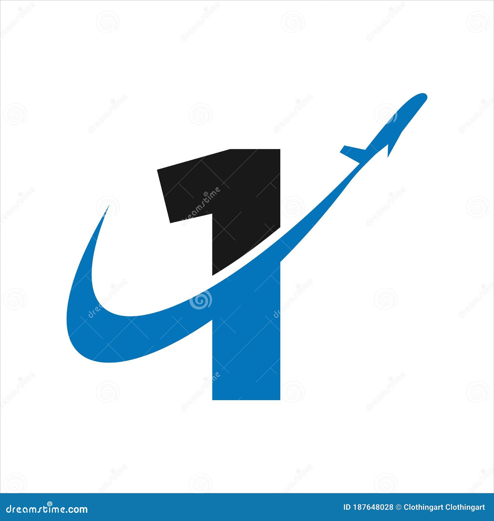 Number 1 Logo or Symbol Flight Design Template Stock Vector ...
