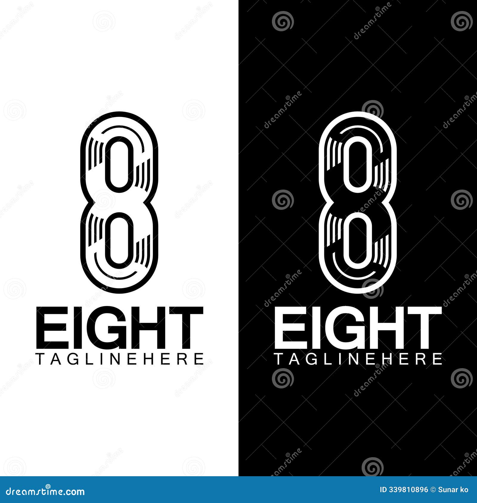 Number 8 Logo Vector Icon Design Template Elements Stock Illustration ...