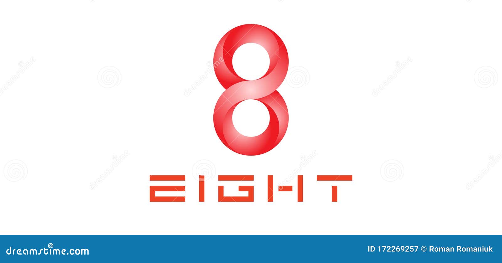 Number 8 Logo. Vector Logotype Design Stock Illustration - Illustration ...