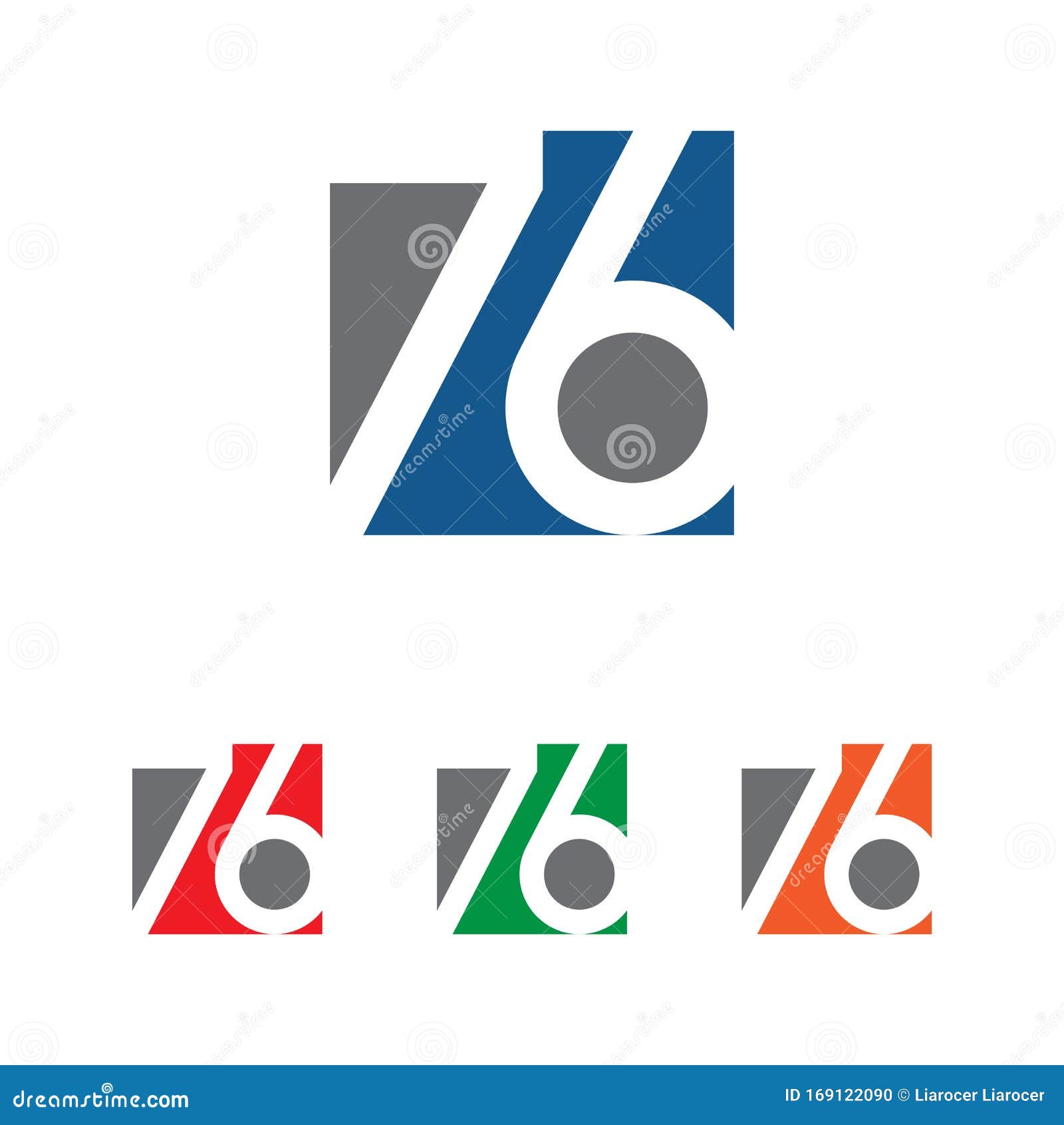 76 Number Logo Vector Square Stock Vector - Illustration of design ...