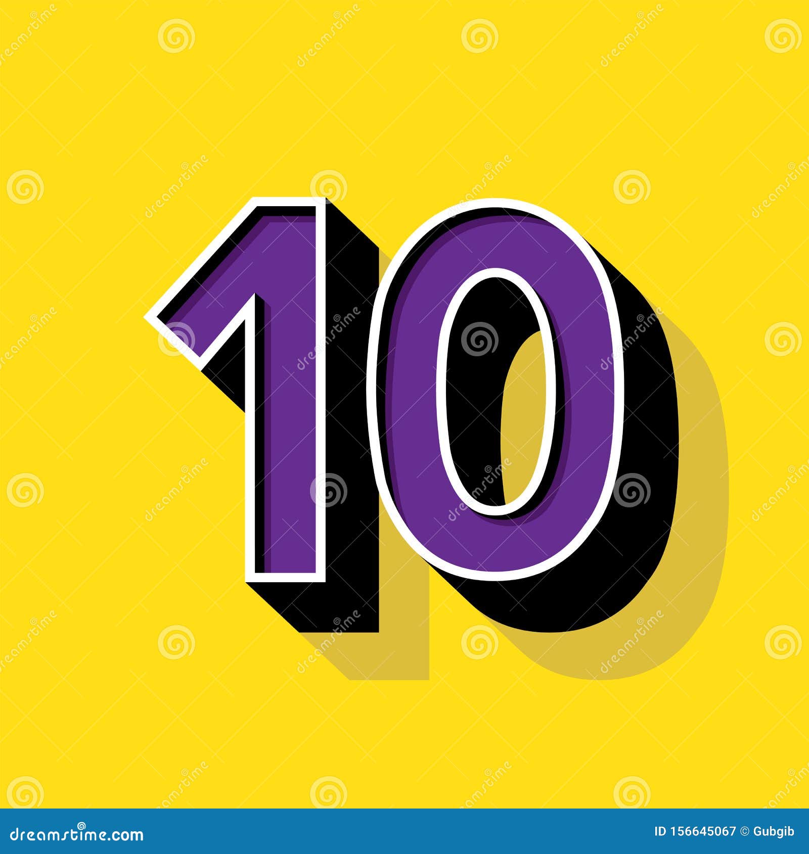 Number 10 Logo on Yellow Background Stock Vector - Illustration of ...