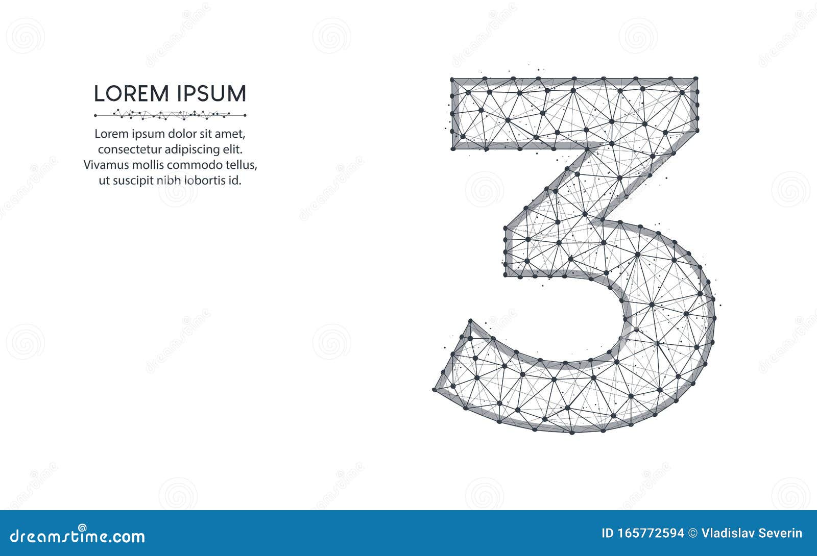 Number 3 low poly design stock illustration. Illustration of figure ...