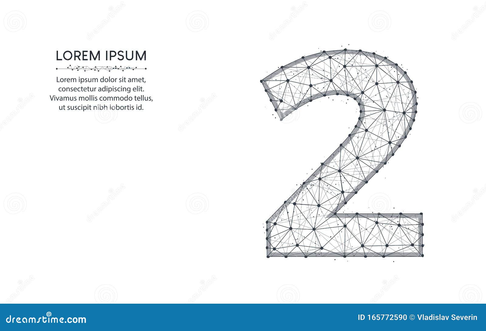 Number 2 low poly design stock illustration. Illustration of modern ...