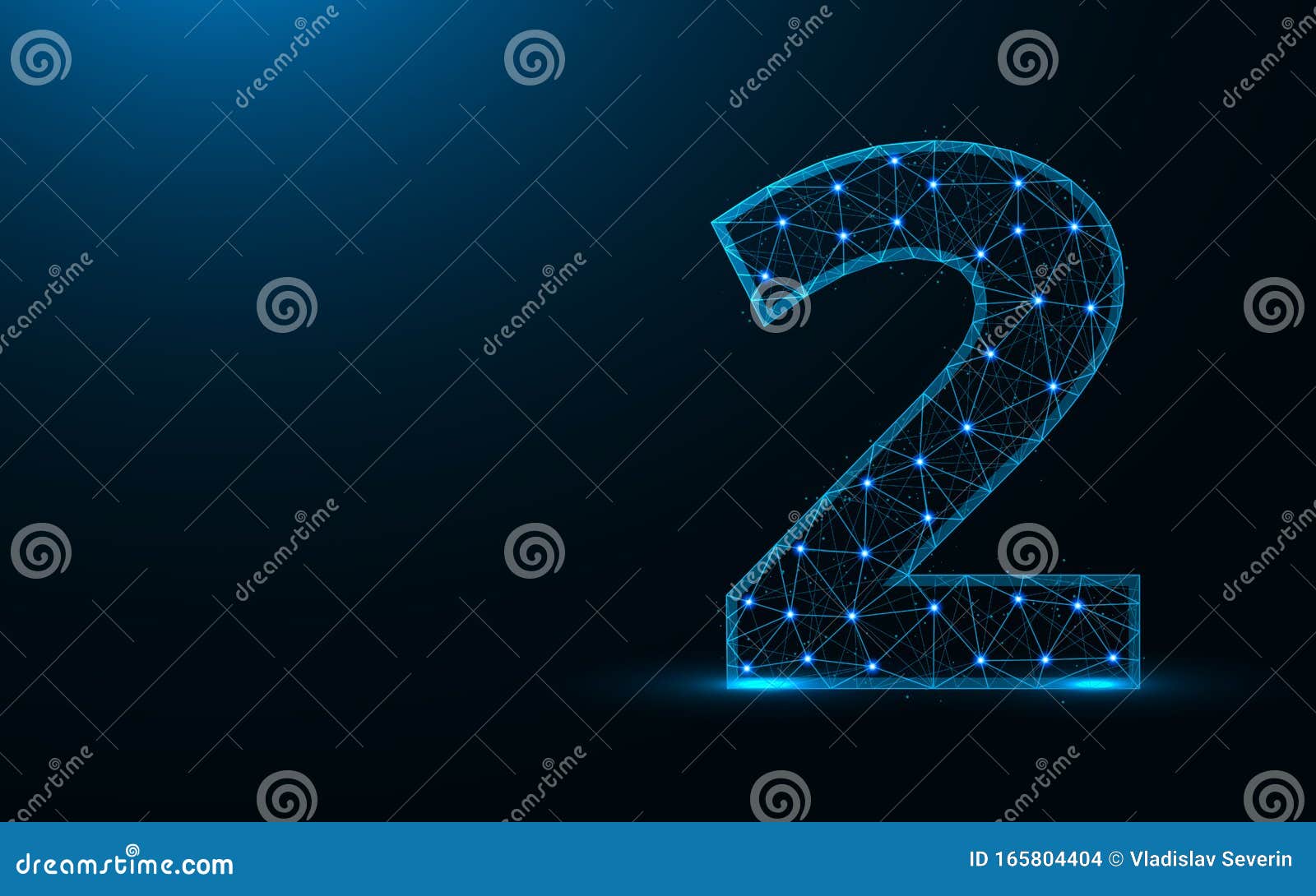 Number 2 Low Poly Design, Mathematics Abstract Geometric Image Stock ...