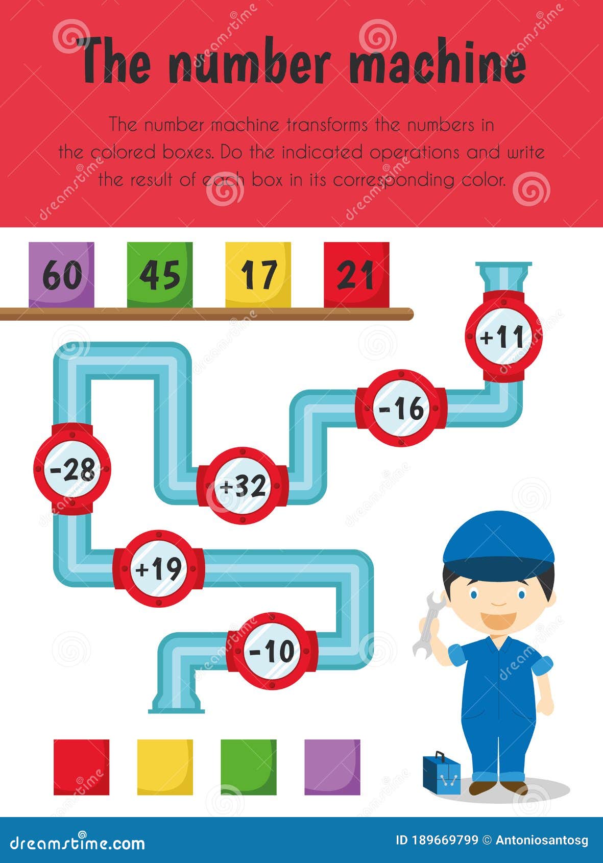 Number Machine Educational Sheet. Primary Module for Numerical Ability ...