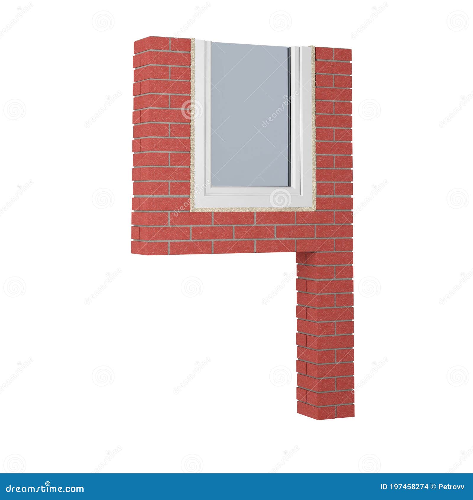Number 4 Made of Bricks and Fragment of Window Stock Illustration ...