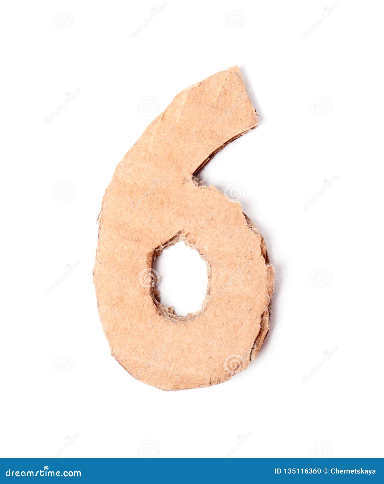 Number 6 Made of Brown Cardboard Stock Photo - Image of decorative ...