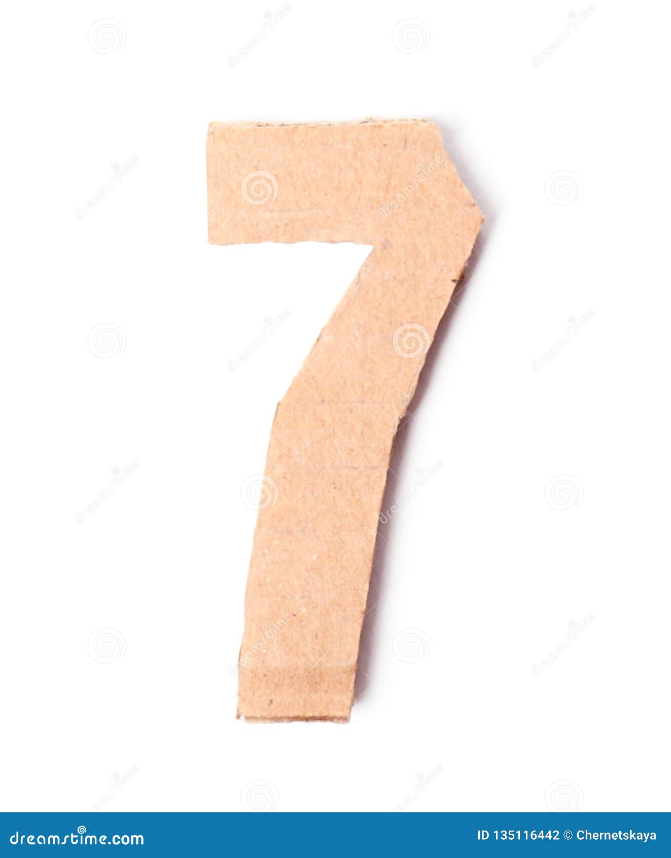 Number 7 Made of Brown Cardboard Stock Photo - Image of friendly ...