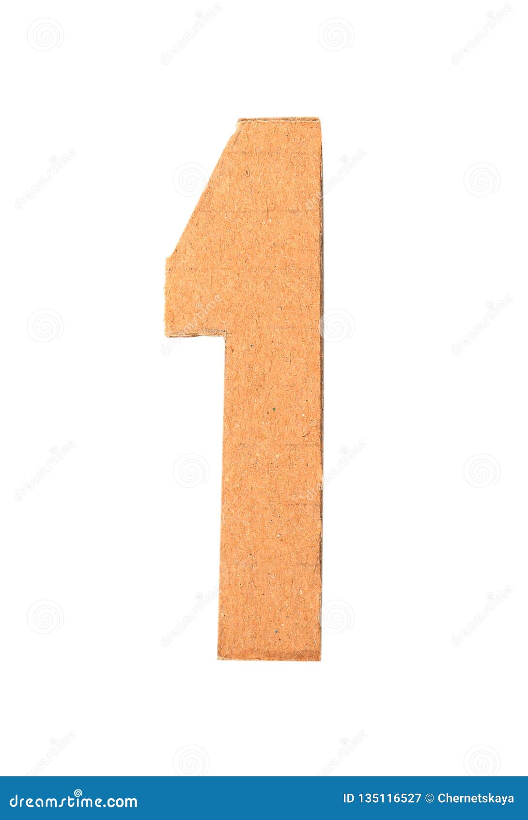 Number 1 Made of Brown Cardboard Stock Image - Image of font, isolated ...