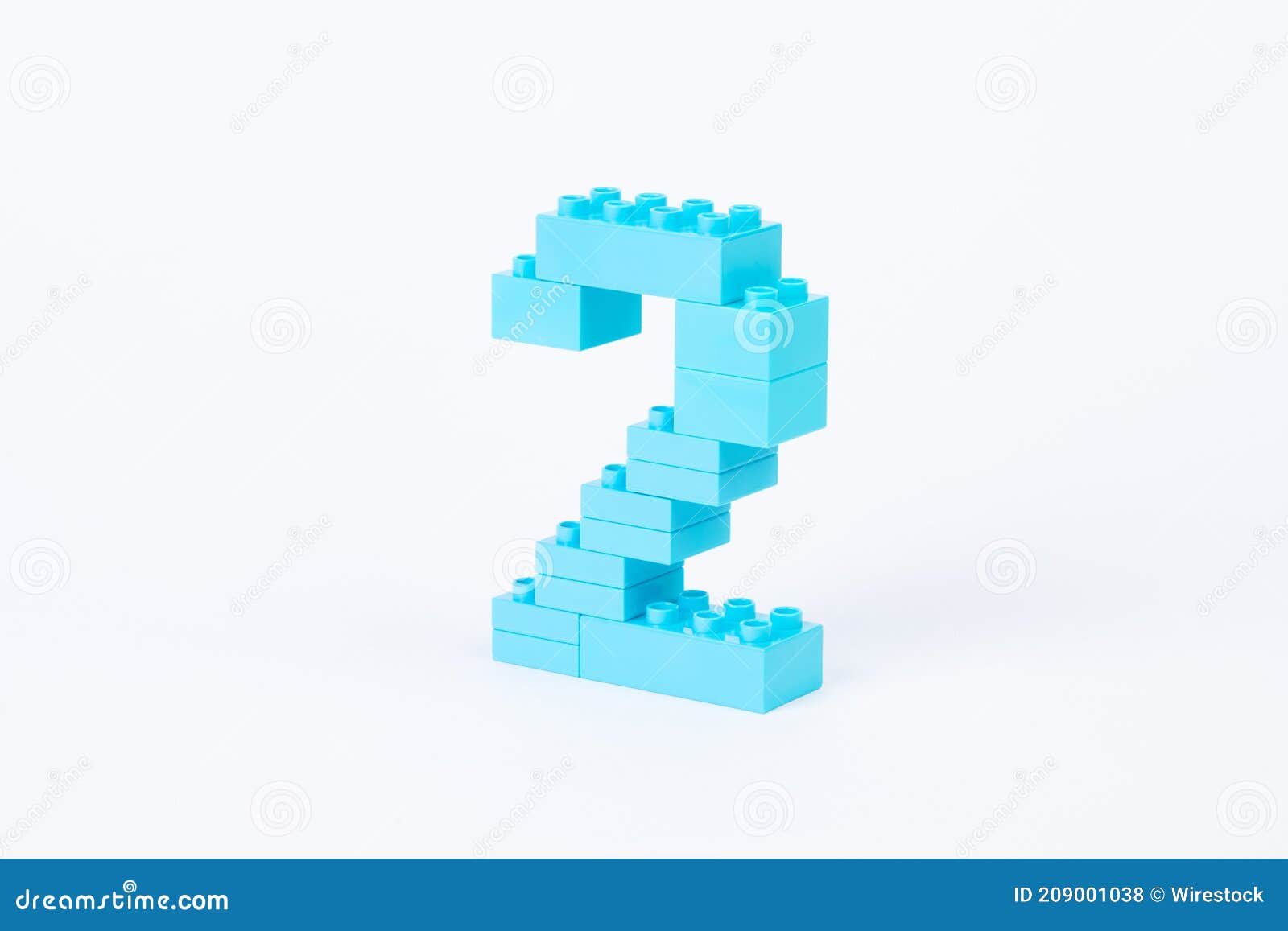Number 2 Made of Building Toy Blocks Isolated on White Background Stock ...