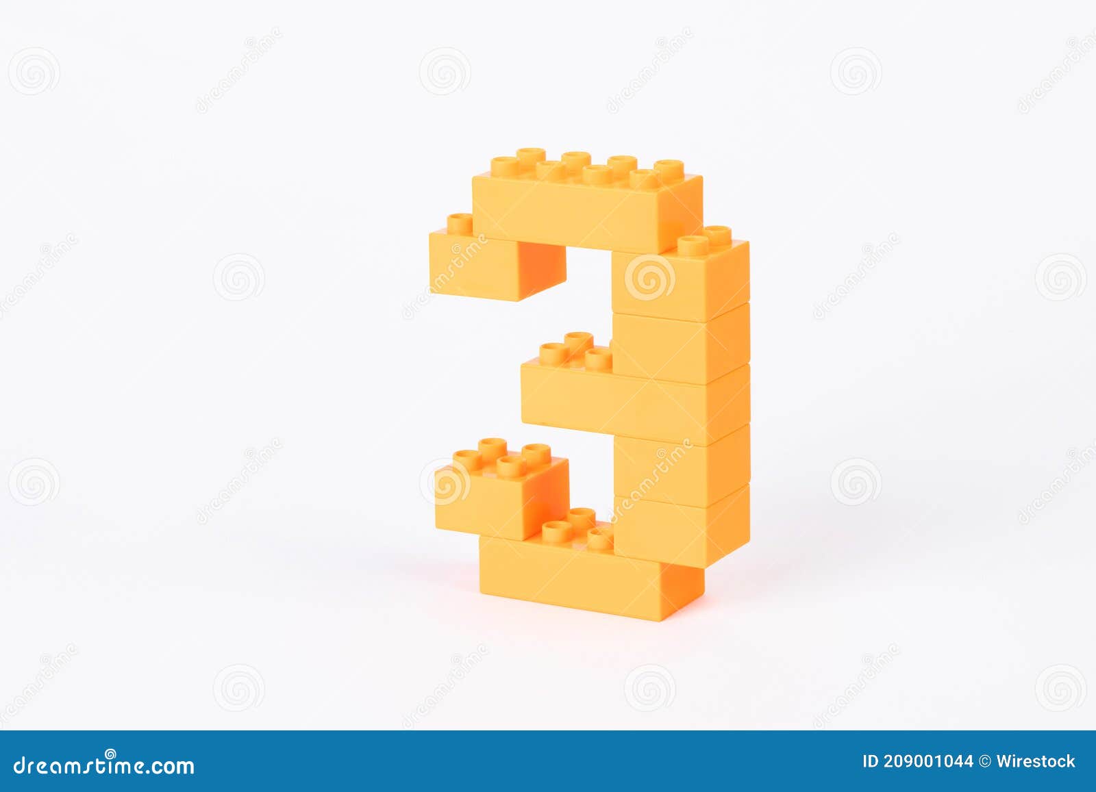Number 3 Made of Building Toy Blocks Isolated on White Background Stock ...