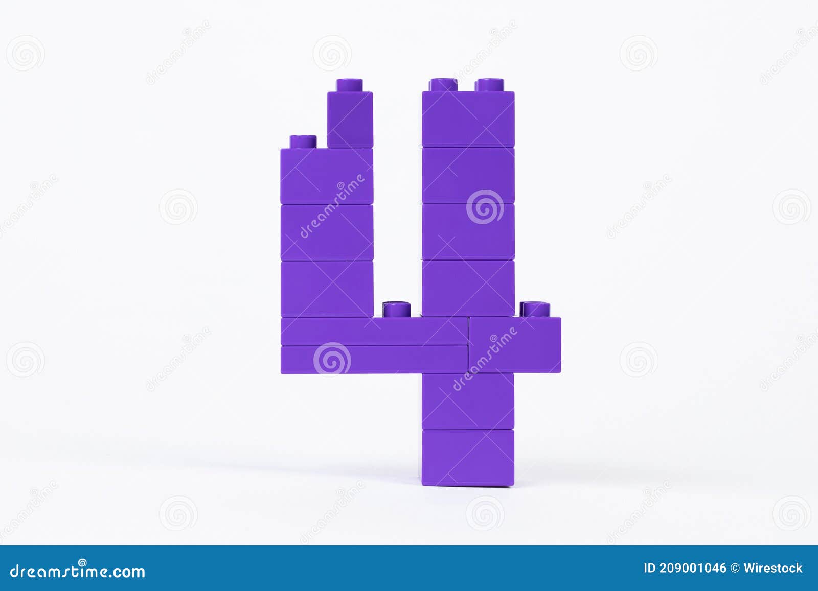 Number 4 Made of Building Toy Blocks Isolated on White Background Stock ...