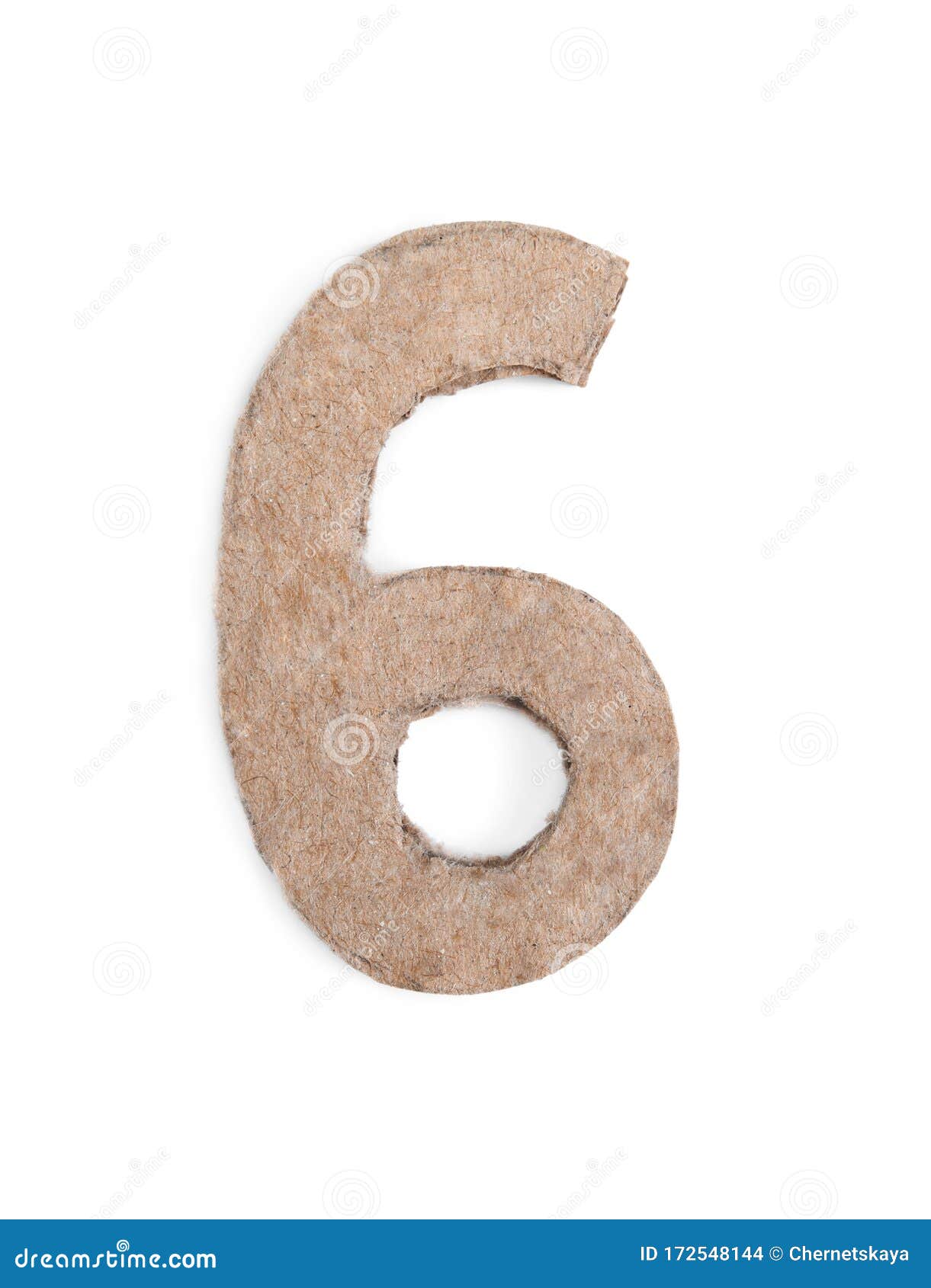 Number 6 Made of Cardboard Isolated Stock Photo - Image of numeric ...