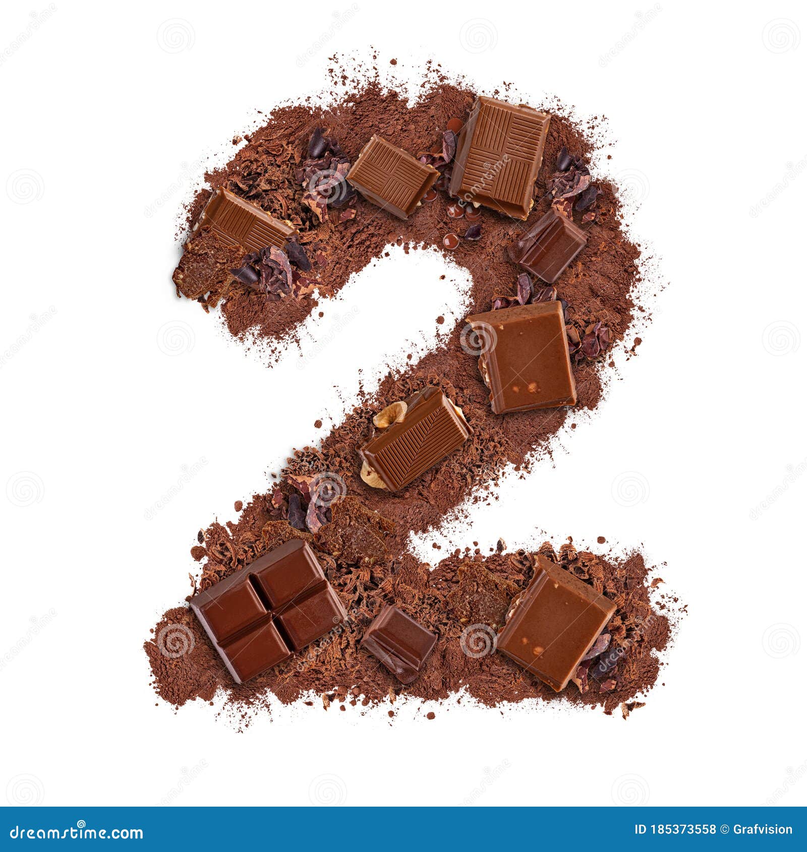 Number 2 Made of Chocolate Bar Stock Photo - Image of shape, filbert ...