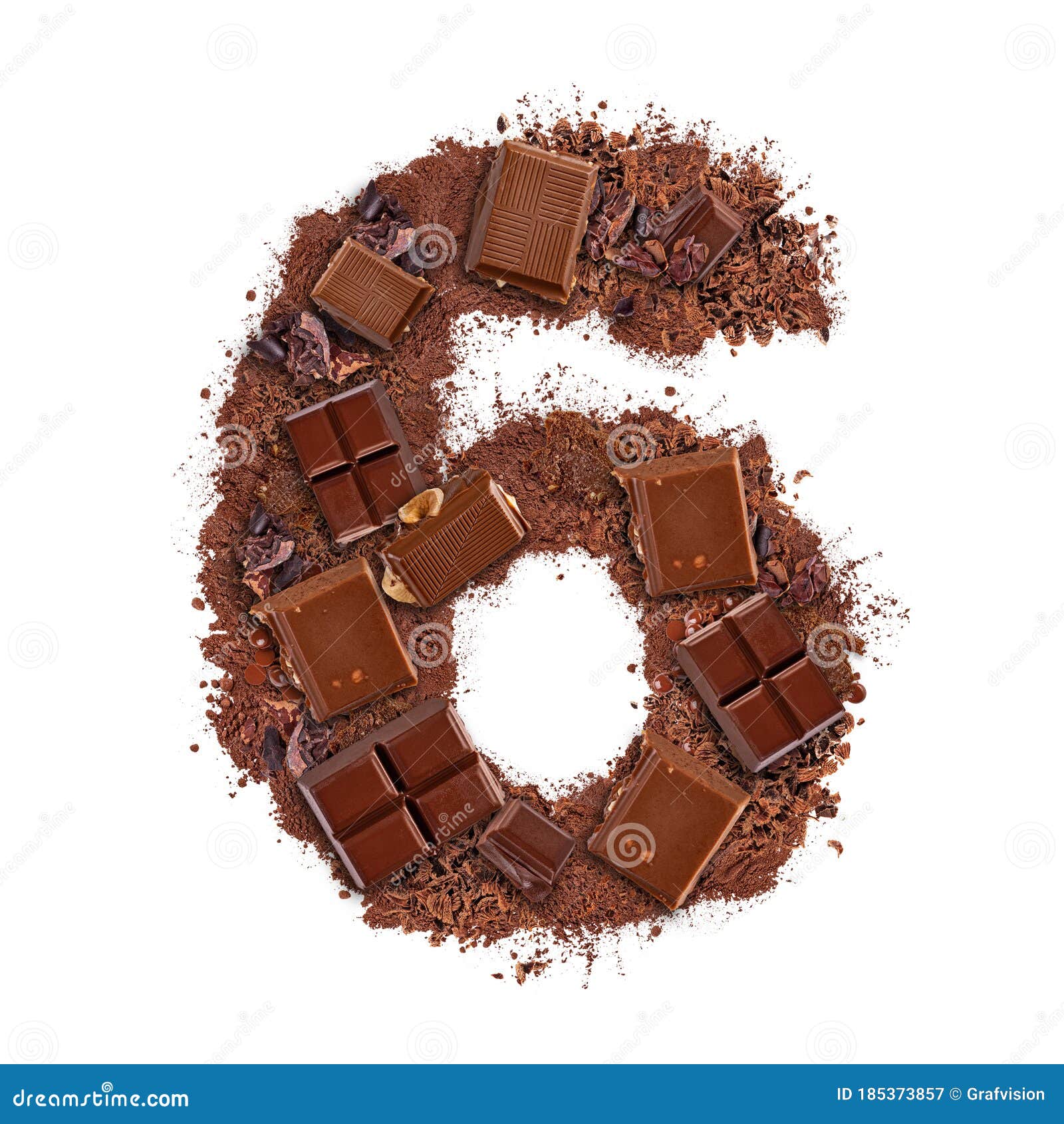 Number 6 Made of Chocolate Bar Stock Image - Image of choco, brown ...