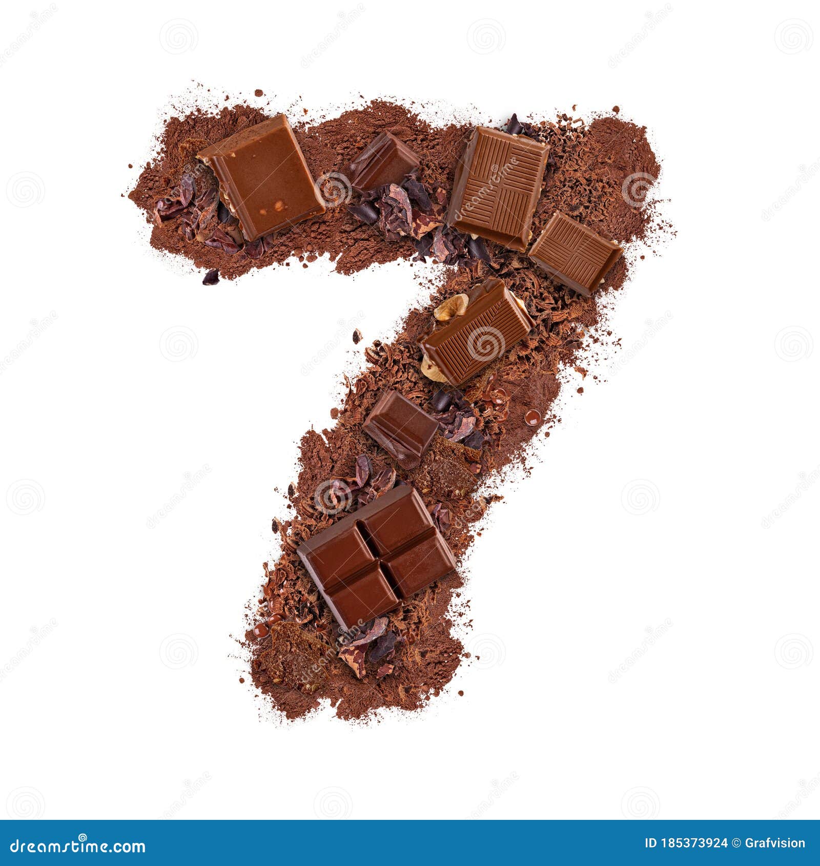 Number 7 Made of Chocolate Bar Stock Photo - Image of font, typescript ...