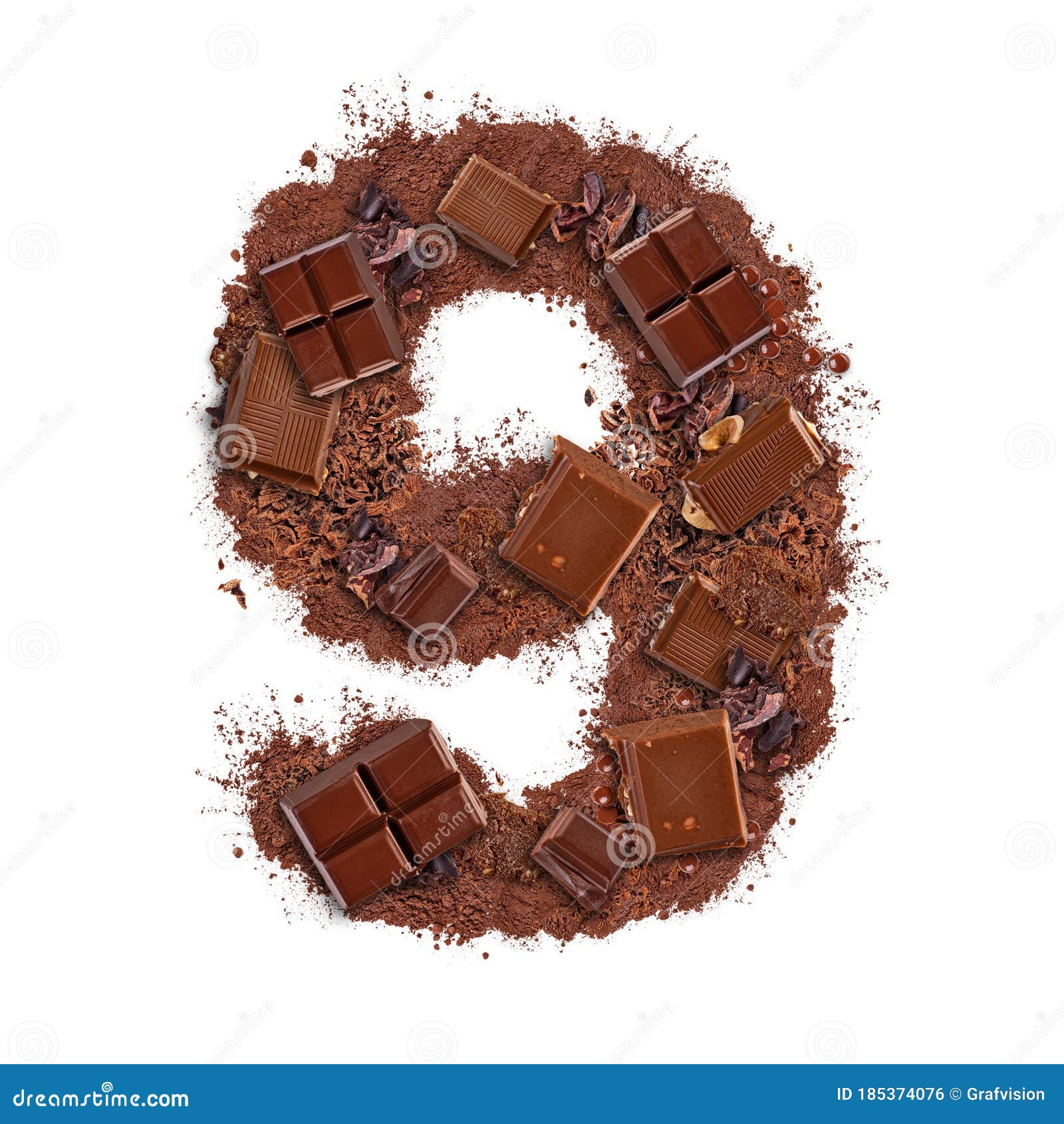 Number 9 Made of Chocolate Bar Stock Photo - Image of snack, brown ...