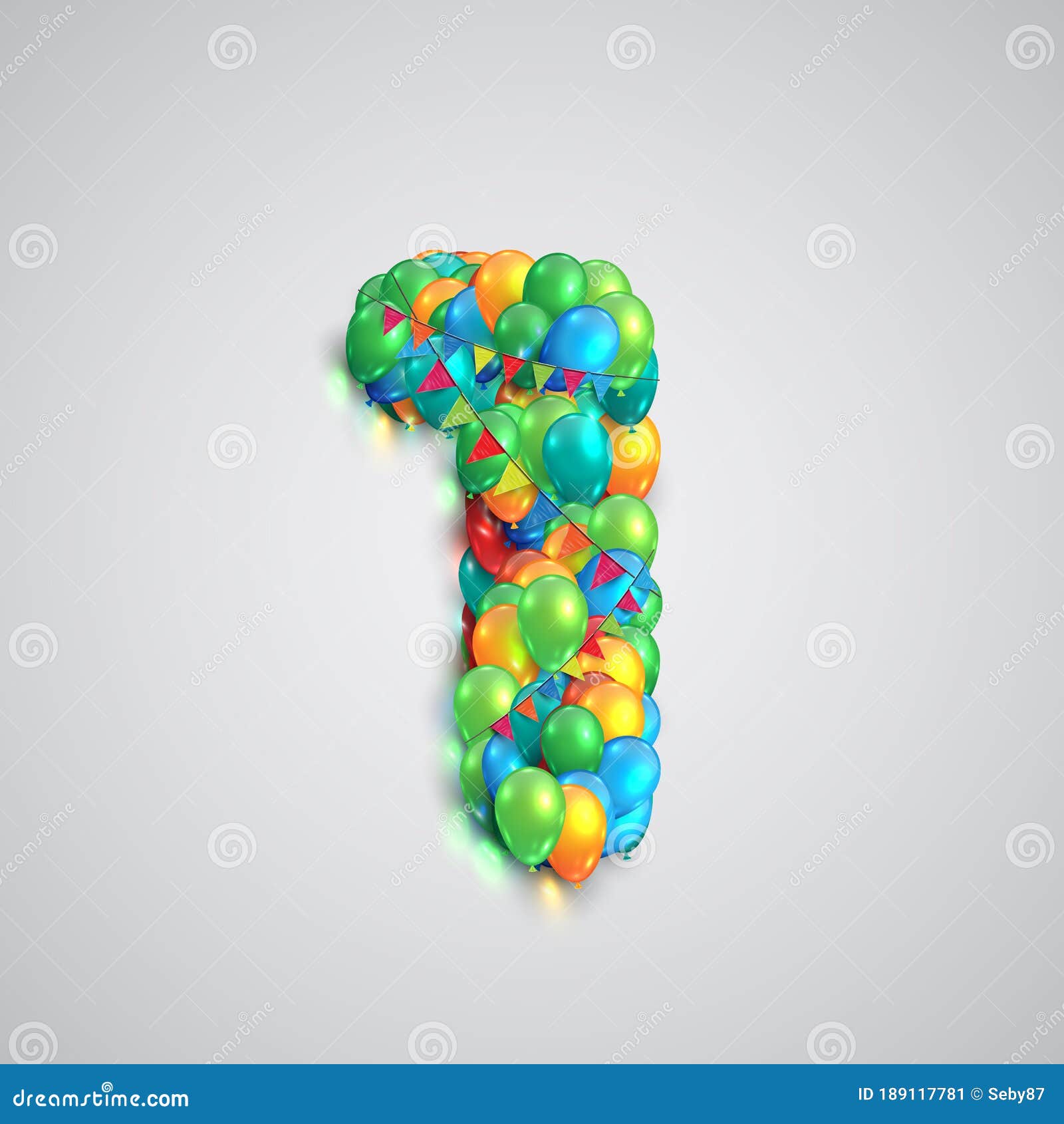 Number Made by Colorful Balloons, Vector Stock Vector - Illustration of ...